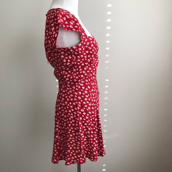 Reformation | Dresses | Reformation Cheri Red Floral Mini Dress | Poshmark